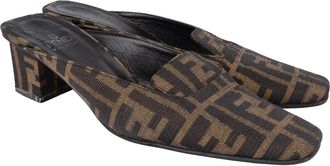 Fendi Hohe Schuhe - Fendi FF Monogram Heels (36,5) - Gr. ONE_SIZE - in Braun - f&uuml;r Damen