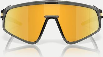 Oakley Latch Panel-Shield-Sonnenbrille mit goldverspiegeltem Glas in Grey Smoke-Grau