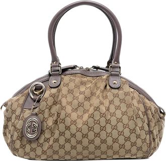 Gucci Hobo Bags - GG Canvas Sukey Satchel - Gr. unisize - in Braun - f&uuml;r Damen