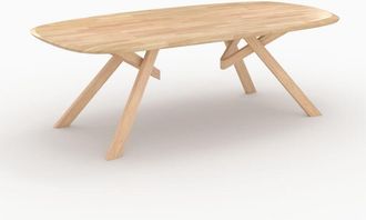 Rendez-Vous D&eacute;co Rendez-vous D&eacute;co - Table rectangulaire en bois dh&eacute;v&eacute;a massif clair 8 personnes - merlin