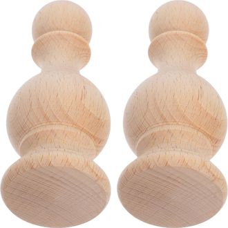 BESPORTBLE 2 St&uuml;ck Dekorative Massivholz Bettpfosten Endkappen Handgeschnitzte R&ouml;mische Holzs&auml;ulen Unbehandelte Gel&auml;nderaufs&auml;tze Vintage M&ouml;bel und Zaunspitzen f&uuml;