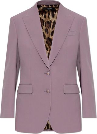 Dolce & Gabbana Femme, Vestes, Violet, Taille: 36 FR Blazer en laine avec une fente