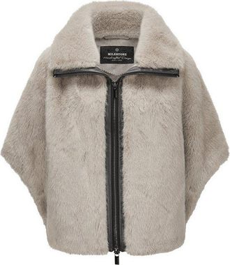 Milestone Cape MSPauline Damen Mantel Jacke Umhang klassisch Metallrei&szlig;verschluss