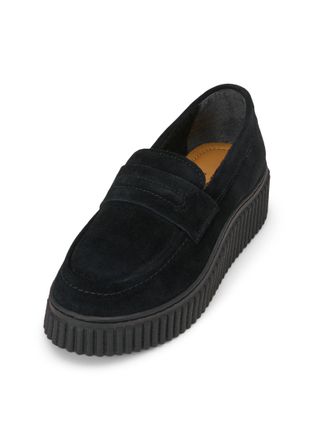Marc O'Polo Loafer MARC OPOLO mit flauschigem Warmfutter, Damen, Gr. 37, schwarz, Obermaterial: 100% Leder, unifarben, Schuhe Loafer, Topseller