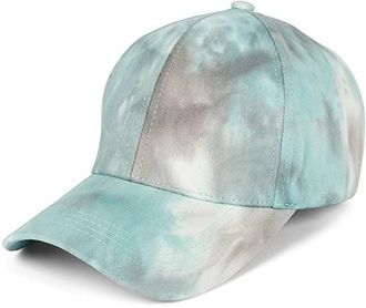 styleBREAKER Casquette pour Femmes en Coton avec Motif Batik, Capuche dété à 6 Panneaux, Ajustable avec visière, Chaque modèle est Une pièce Unique, Menthe-Gris