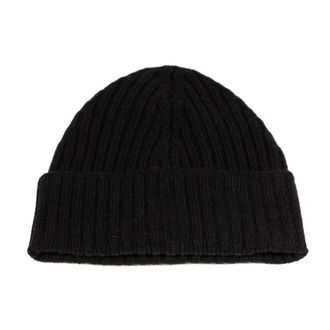 KANGRA Homme, Accessoires, Noir, Taille: ONE Size Ribbed Cashmere Beanie