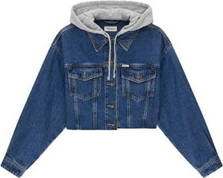 Guess Veste courte &agrave; capuche en coton