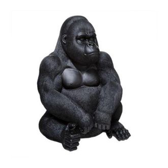 Atmosphera Statue D&eacute;co Gorille Assis 46cm Noir