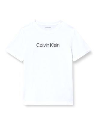 Calvin Klein Unisex INST. Logo SS T-Shirt IU0IU00682 S/S T-Shirt, Wei&szlig; (Bright White), 12 Jahre, Wei&szlig; (Hellwei&szlig;), 12 Jahre