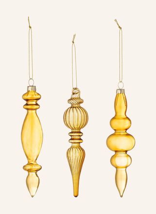 Bloomingville 3er-Set Dekoanh&auml;nger Auralia gold
