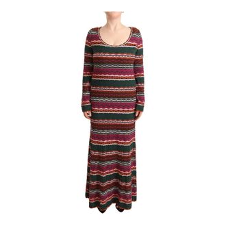 Missoni Femme, Robes, Multicolore, Taille: 42 FR Robe Fourreau &agrave; Rayures Multicolores &agrave; Manches Longues