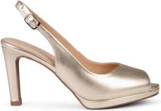 miMaO Slingbacks Peep Toes &agrave; Talon en Cuir Dor&eacute; EU 39