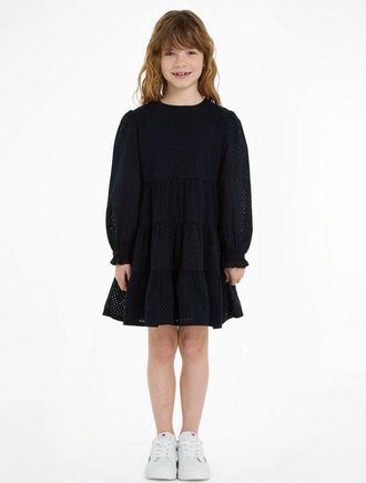 Tommy Hilfiger Volantkleid BRODERIE ANGLAISE DRESS allover in Lochstickerei, mit Volants