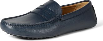 Amazon Essentials Herren Driving Moc Loafers, marineblaues Kunstleder, Gr&ouml;&szlig;e 47