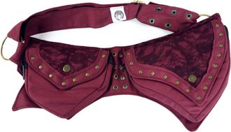 Guru Shop Festival Ethno Sidebag, Gürteltasche, Elfen Bauchtasche - Bordeauxrot, Unisex - Erwachsene, Baumwolle, 15x40x4 cm