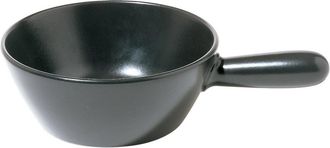 Alessi SG56/PEN B Mami Fondue Topf für Käse aus Keramik, schwarz