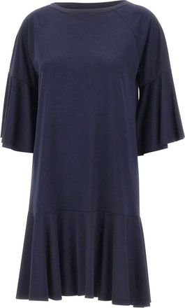 Kaos Kaos, Femme, Robes, Bleu, Taille: 40 FR Flared Ruffle-Hem Short Dress