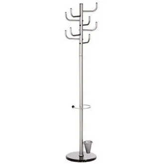 Alco Garderobenst&auml;nder 37,5 x 172 cm (d. x h) Metall pulverbeschichtet silber