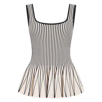 Elisabetta Franchi &Auml;rmelloses gestreiftes Top - - Tops - Damen - Mehrfarbig - M