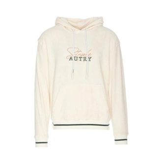Autry Homme, Sweatshirts et sweats &agrave; capuche, Beige, Taille: M Sweat &agrave; capuche en coton avec cordon de serrage r&eacute;glable