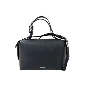 Furla Femme, Sacs, Noir, Taille: ONE Size Double Mini Boston Bag