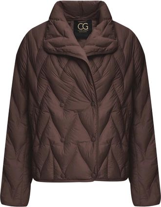 Cesare Gaspari Doudoune courte matelass&eacute;e &agrave; chevrons - Femme - Vestes - Brun - Taille: 38 FR