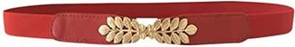 Generic Ceinture fine et tendance en cuir brillant pour femme - 2 pièces, Rouge, taille unique