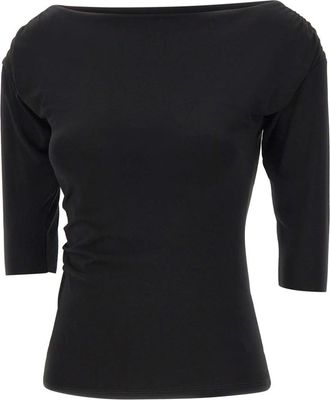 Kaos Kaos, Femme, Blouses et Chemises, Noir, Taille: 36 FR Blouse &agrave; encolure bateau