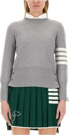Thom Browne Pullover aus Schurwolle - - Knitwear - Damen - Grau - L