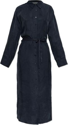 AllSaints Robe chemise midi Yurra - Femme - Robes - Bleu - Taille: 38 FR