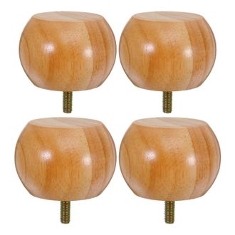 Angoily 4 St&uuml;ck Teiliges Hohe Runde Massivholz M&ouml;belbeine DIY Unbehandelte Holzsofa Sofabeine Stabile Ersatzf&uuml;&szlig;e f&uuml;r Kommode Tisch Stuhl und Schrank Dekorativ