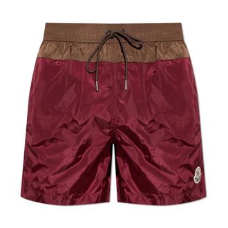 Moncler Logo-Patch Badeshorts - - Swimwear - Herren - Rot - 2XL
