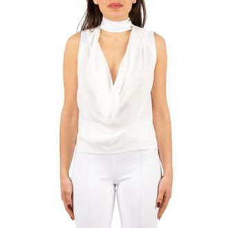 Elisabetta Franchi Viskose Georgette Top - - Tops - Damen - Beige - L