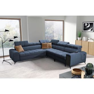 KAISER Designer-Ecksofa mit Schlaffunktion und Bar greco iii Avra Braun Rechts