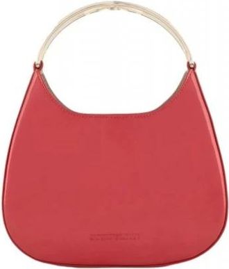 Emporio Armani Femme, Sacs, Rouge, Taille: ONE Size Petit sac hobo en cuir verni avec poign&eacute;e en m&eacute;tal logo
