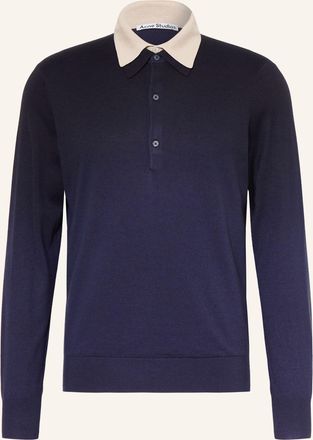 Acne Studios Strick-Poloshirt Aus Seide blau