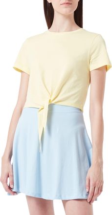 Only Womens ONLMAY S/S Short Knot TOP JRS T-Shirt, Lemon Meringue, M