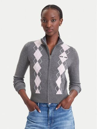 Guess Strickjacke W6BR10 Z1253 Grau Regular Fit