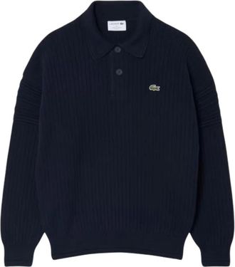Lacoste Homme, Tops, Bleu, Taille: S Pull Col Polo en Coton