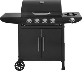 Habitat et Jardin Barbecue gaz Feria 5 - 5 br&ucirc;leurs dont 1 lat&eacute;ral - 14,5 kw - Noir