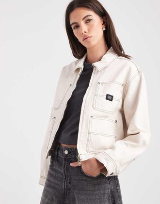 Vans Emily - Kastige Workwear-Jacke in Natural Seed-Neutral