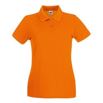 Fruit Of The Loom Polo en 100 % coton pour femme - Orange - Medium