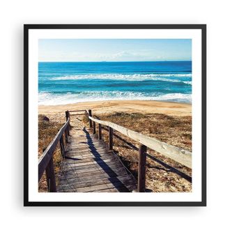Arttor Wandposter Art Prints 60x60cm Poster Schwarzrahmen Meer Strand Eintritt Küche Wanddeko Bild Wand Kunstdruck Deko Wandbilder Dekoration Wohnzimmer Schl