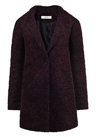 Only Berta Manteau De Laine Veste Longue dhiver Parka pour Femme avec Col À Revers, Taille:M, Couleur:Red Plum