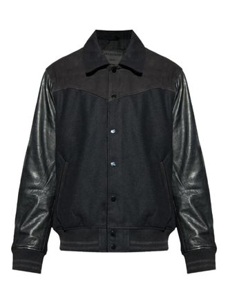 AllSaints veste Endleton en cuir &agrave; empi&egrave;cements - Noir