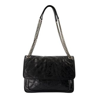 Saint Laurent Niki Schwarze Leder Umh&auml;ngetasche - - Bags - Damen - Schwarzk - ONE SIZE