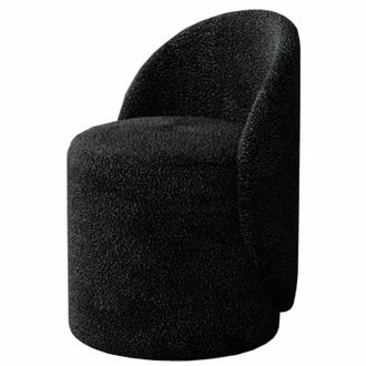 Generic Schminkstuhl, gepolsterter Esszimmerstuhl aus Kunstlammsamt - bequemer, drehbarer Sitzhocker mit R&uuml;ckenlehne f&uuml;r Wohnzimmer, Schlafzimmer und Frisiert