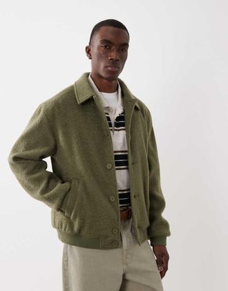 Asos bomber effet laine vert