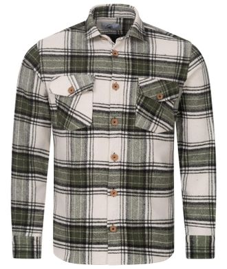 Rock Creek Herren Hemd Kariertes Flanellhemd Karohemd Herrenhemd Flanell Hemden Holzf&auml;llerhemd &Uuml;bergangsjacke Langarm Kariert Winter H-325 Dunkelgr&uuml;n 2XL