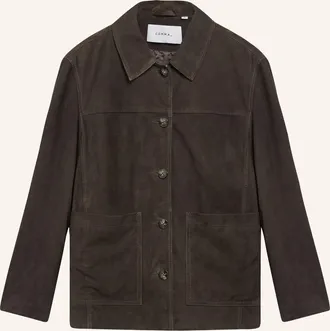 Comma Comma Lederjacke braun
